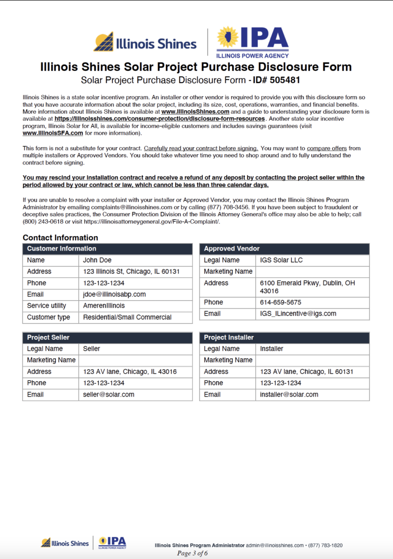 Disclosure Forms – Illinois Shines