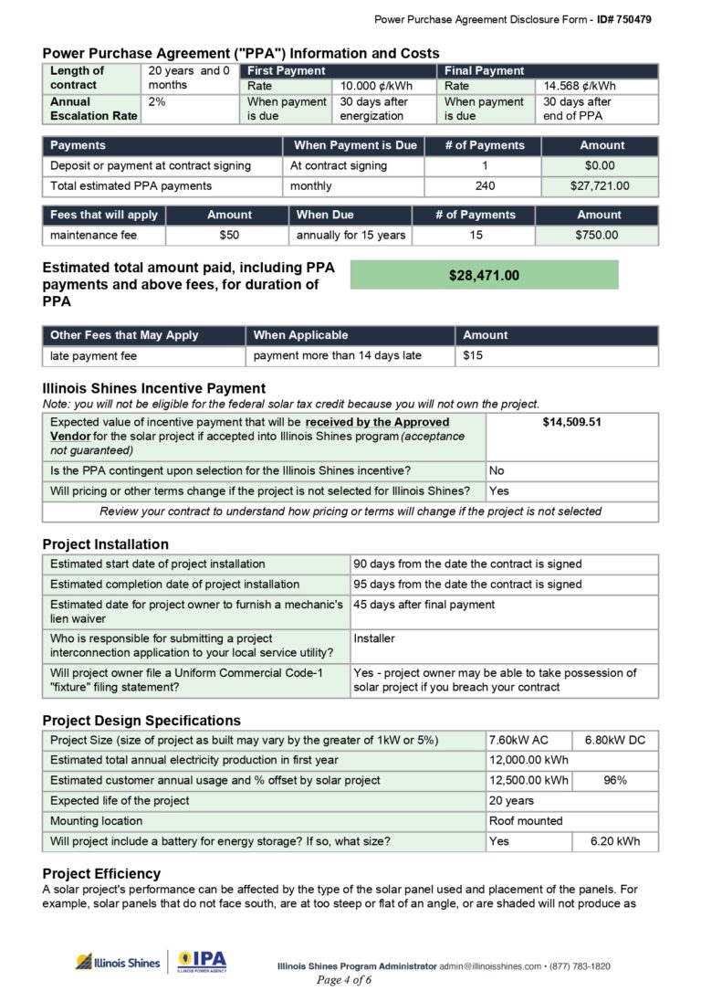 DG PPA Disclosure Form – Illinois Shines