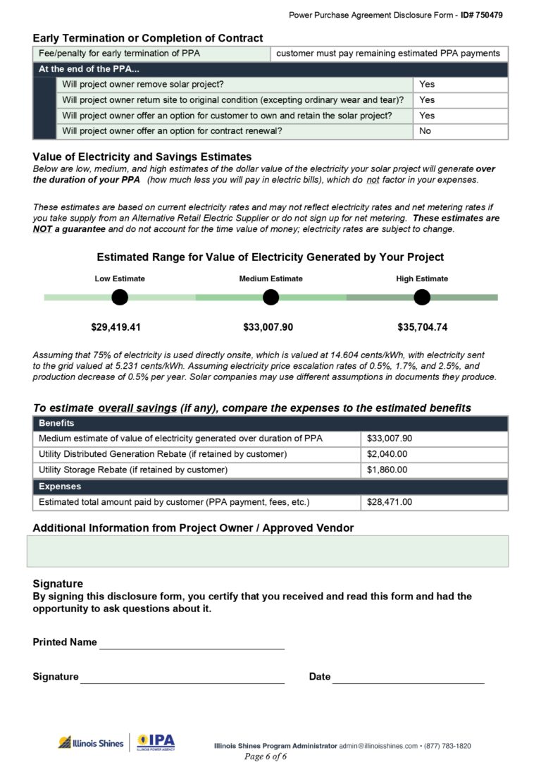 DG PPA Disclosure Form – Illinois Shines