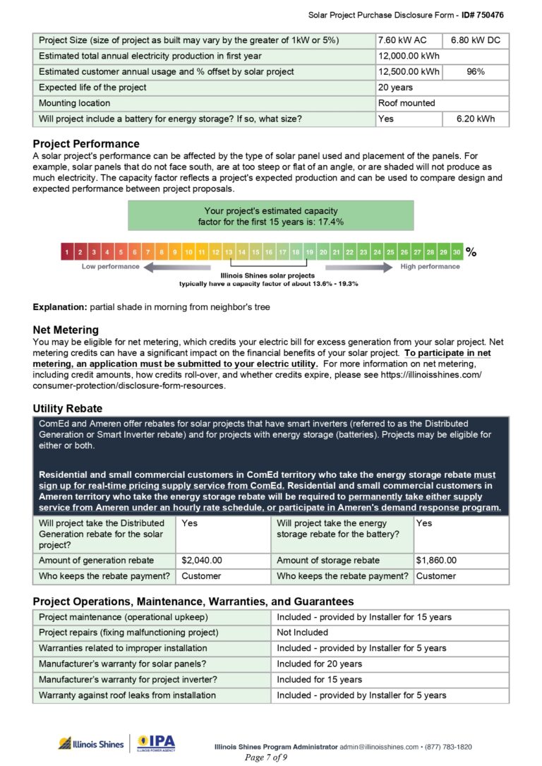 DG Purchase Disclosure Form – Illinois Shines
